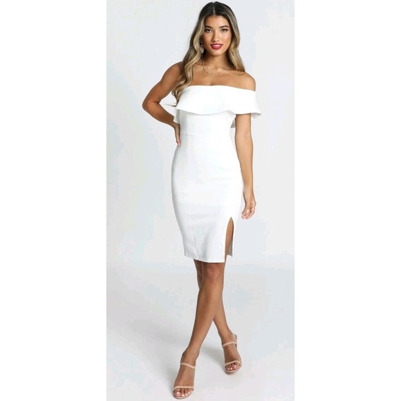Showpo. | Dresses | Showpo Seven Seas Dress White One Off Shoulder ...